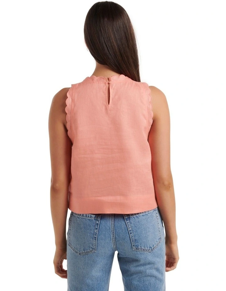 Forever New Pippa Scallop Trim Tank in Conch Shell | MYER