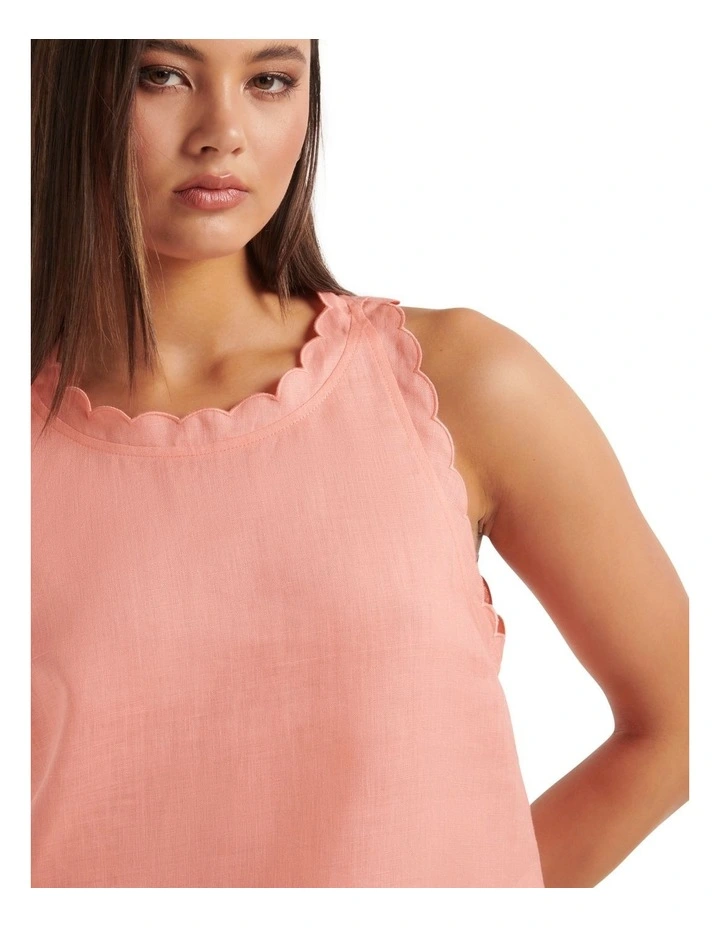 Forever New Pippa Scallop Trim Tank in Conch Shell | MYER
