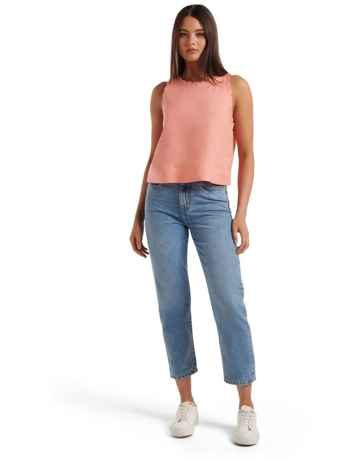 Forever New Pippa Scallop Trim Tank in Conch Shell | MYER