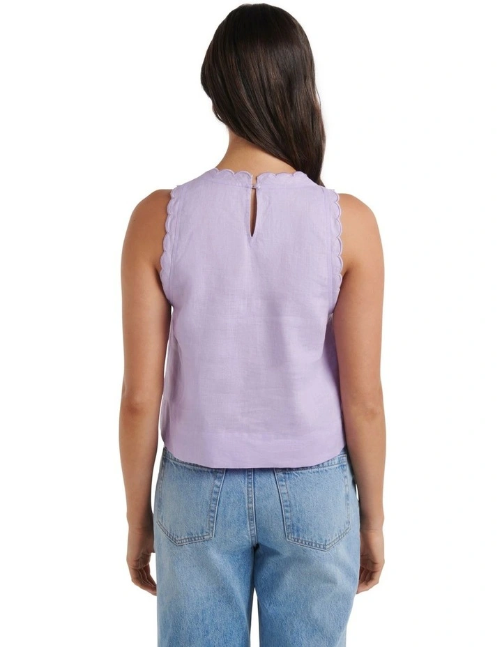 Forever New Pippa Scallop Trim Tank in Lilac | MYER
