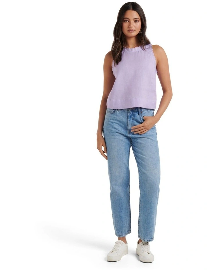 Forever New Pippa Scallop Trim Tank in Lilac | MYER