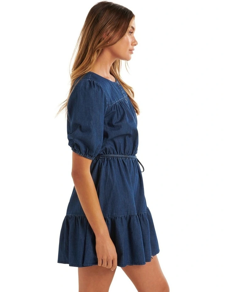 Forever New Regina Denim Smock Dress in Dark Wash | MYER