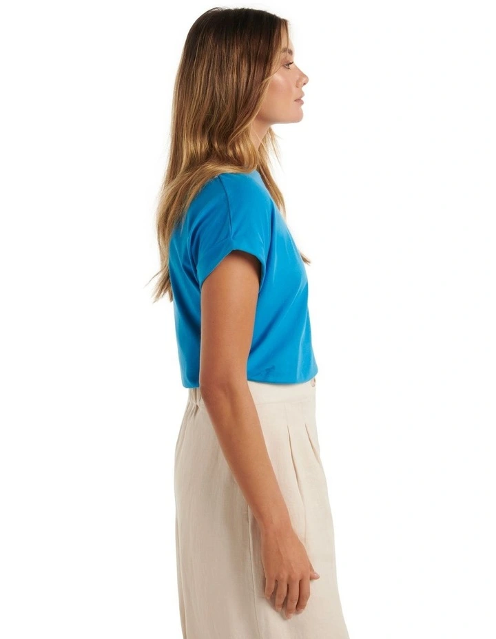 Forever New Cassie Boyfriend Tee in Intense Azure | MYER