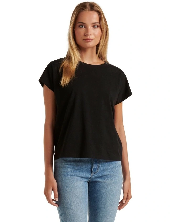 Forever New Callie Boyfriend Tee in Black | MYER