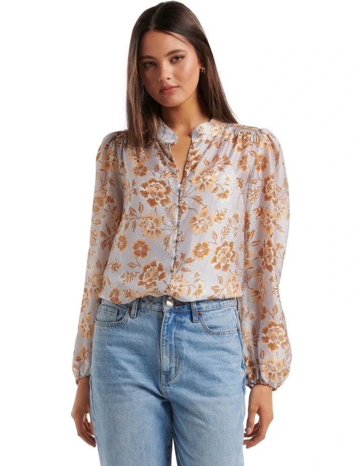 Forever New Amelia Printed Button Down Blouse in Multi | MYER