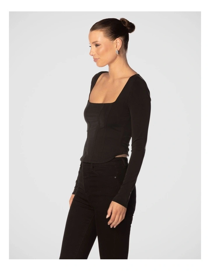 Pilgrim Azure Square Neck Top in Black | MYER