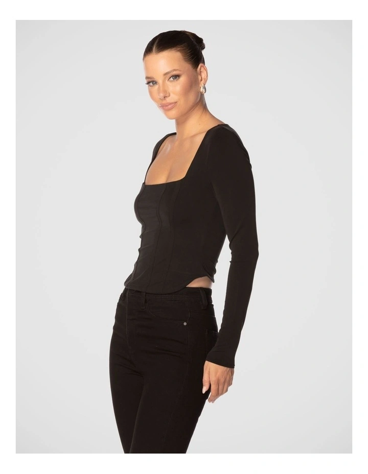 Pilgrim Azure Square Neck Top in Black | MYER