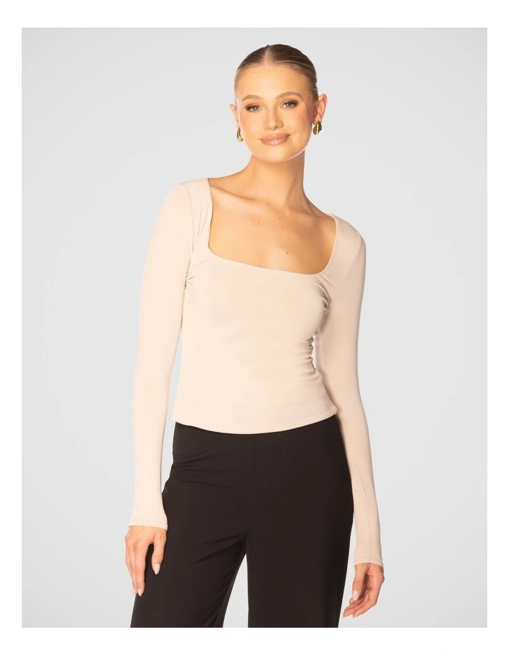 Pilgrim Carine Long Sleeve Top in Stone | MYER