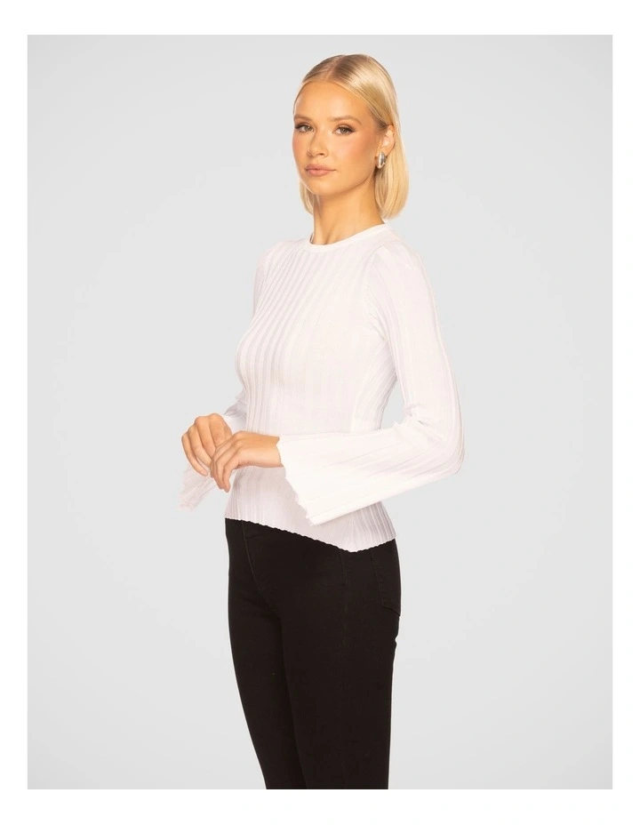 Pilgrim Lulu Long Sleeve Knit Top in White | MYER