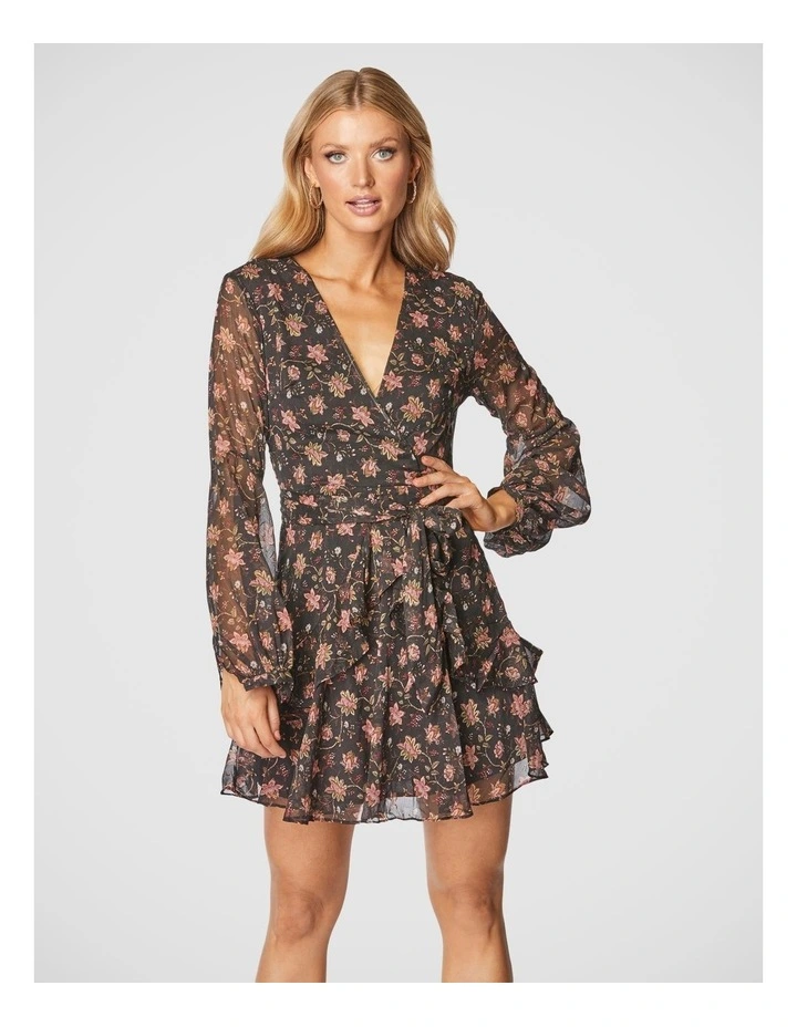 Pilgrim Martina Mini Dress in Black Multi | MYER