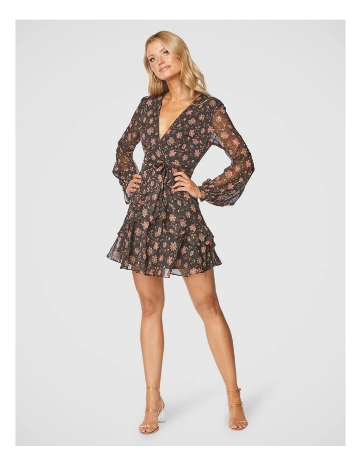 Pilgrim Martina Mini Dress in Black Multi | MYER