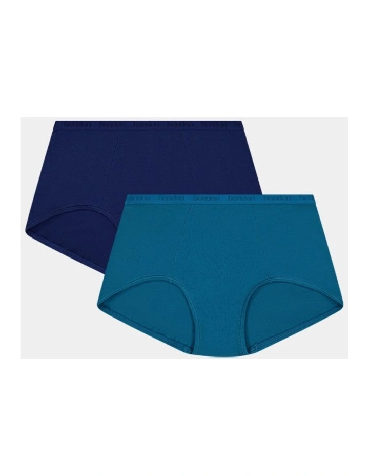 Bendon Body Cotton Full Brief Twinpack in Medieval Blue/Ink Blue | MYER
