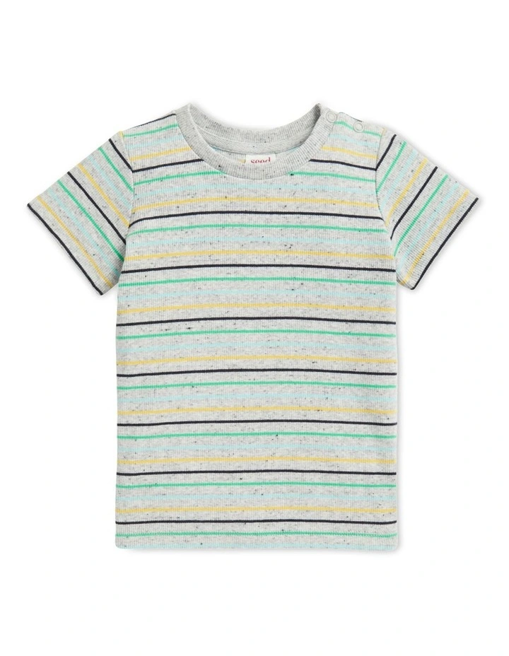 Seed Heritage Stripe Rib Top in Cloudy Marle | MYER