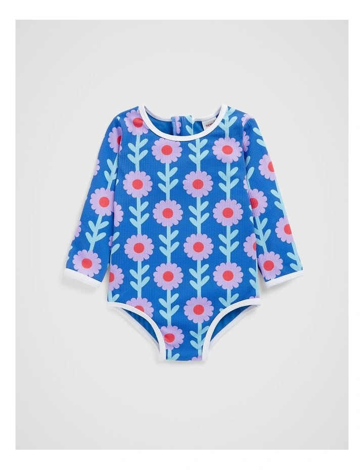 Seed Heritage Retro Daisy Rash Suit in Marine | MYER
