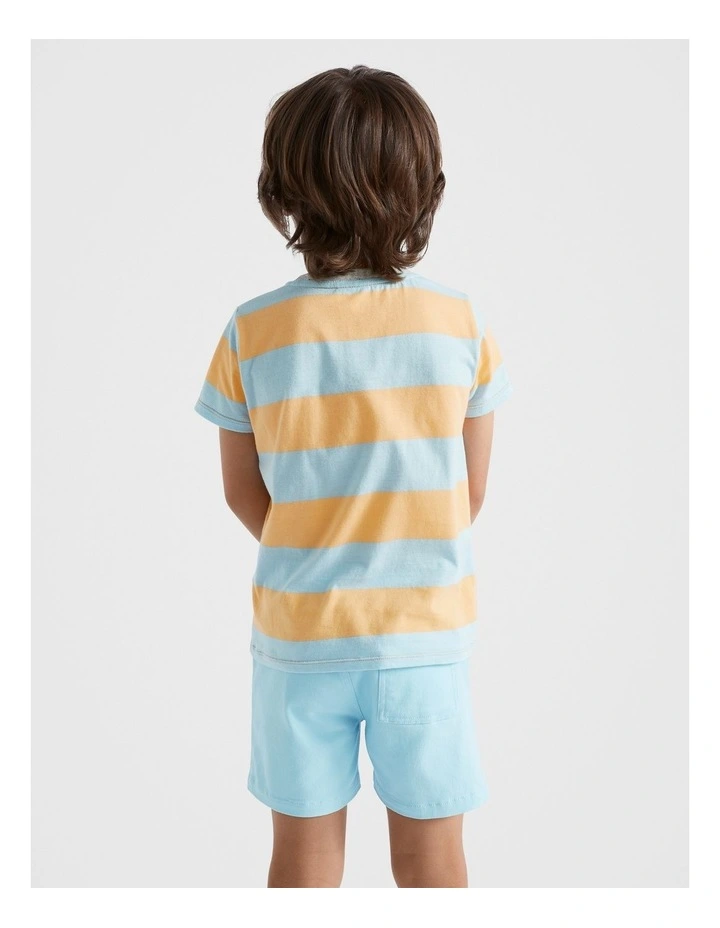 Seed Heritage Block Stripe Tee in Ocean Blue | MYER