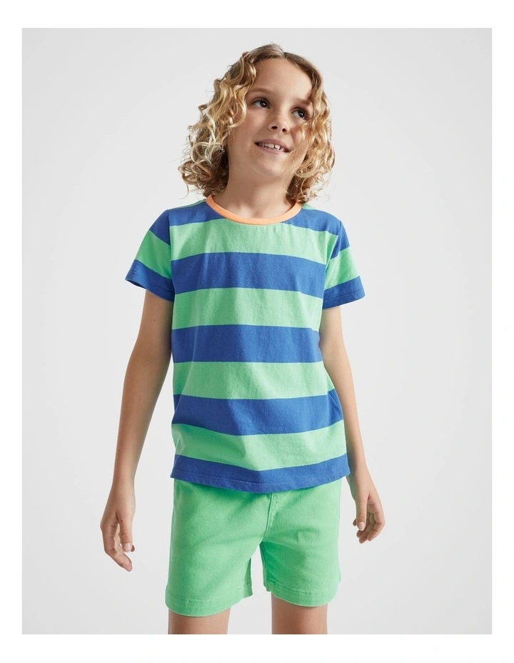 Seed Heritage Block Stripe Tee in Pine Lime | MYER