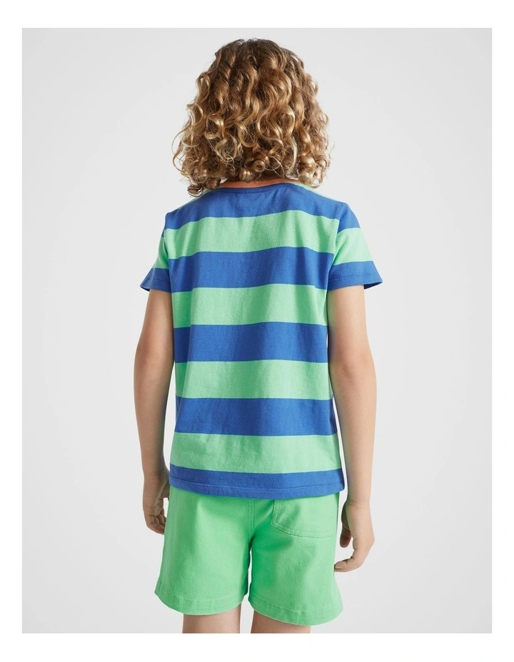 Seed Heritage Block Stripe Tee in Pine Lime | MYER