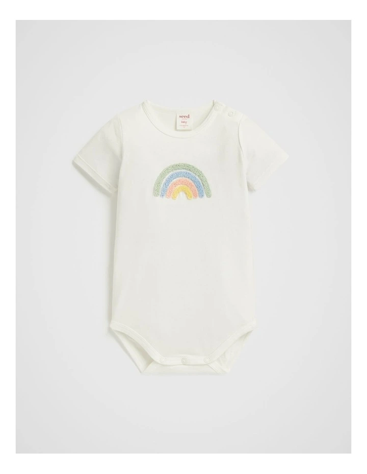 Seed Heritage Rainbow Bodysuit in White | MYER