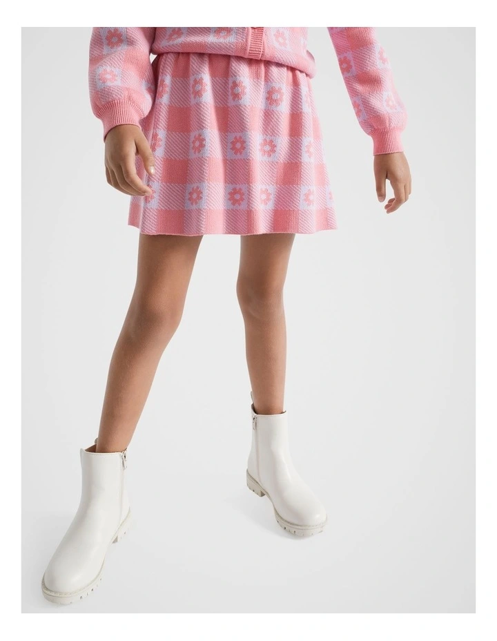 Seed Heritage Check Knit Skirt in Peach | MYER