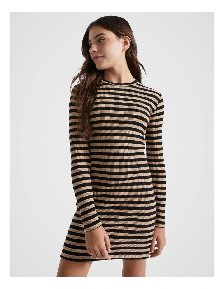 Seed Heritage Stripe Rib Dress in Multi | MYER