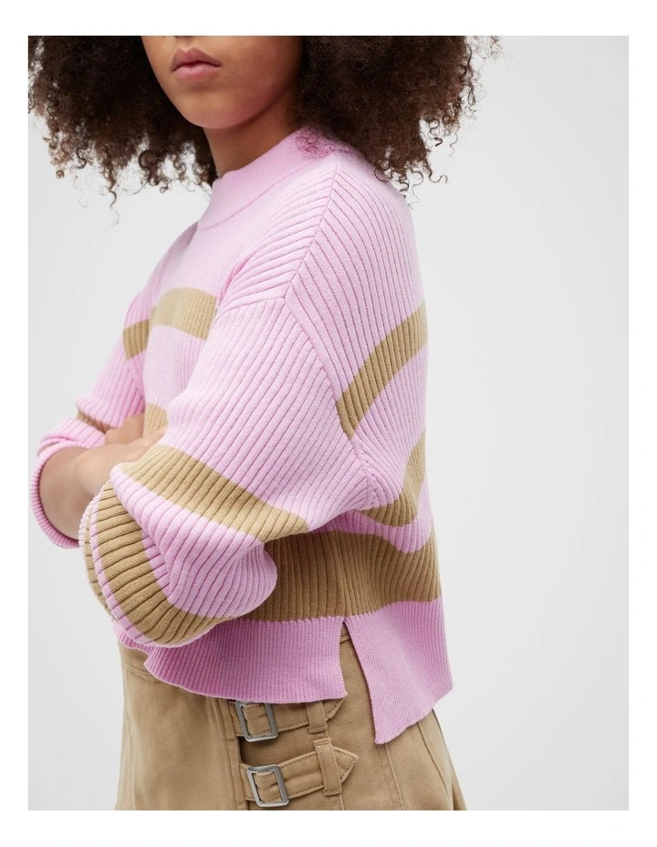 Seed Heritage Stripe Rib Knitwear In Cotton Candy | MYER