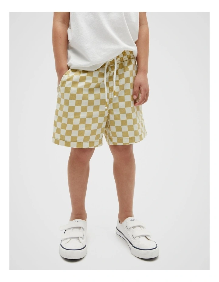 Seed Heritage Checkers Short in Pale Mustard | MYER