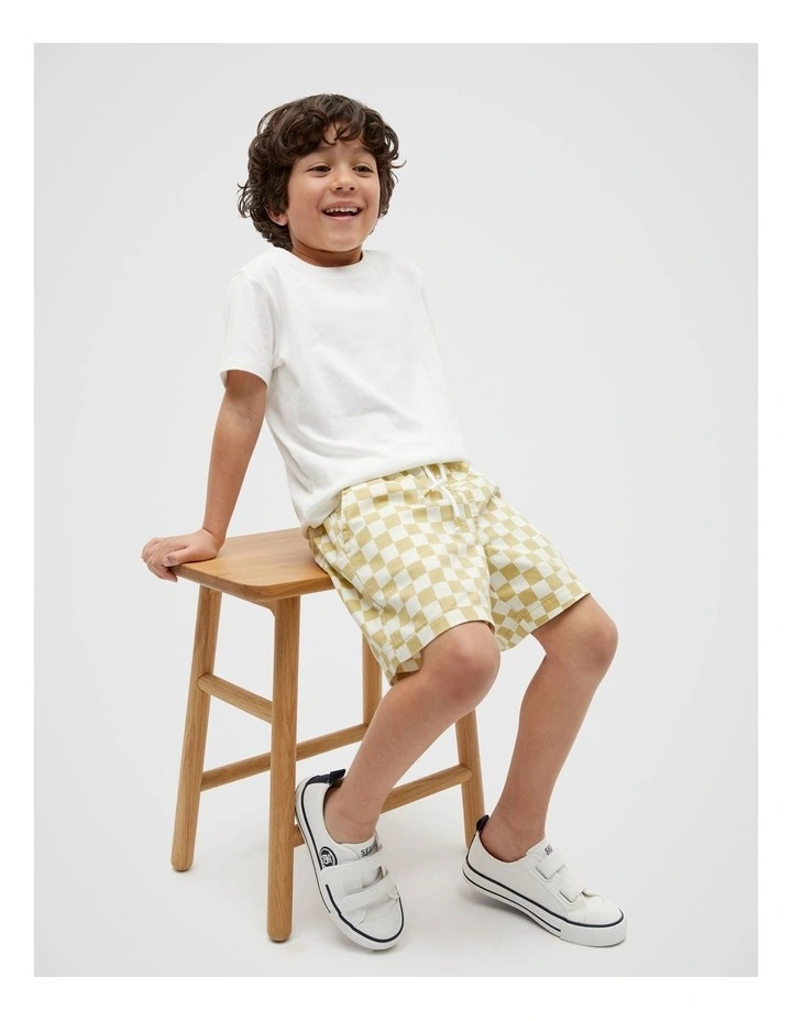 Seed Heritage Checkers Short in Pale Mustard | MYER