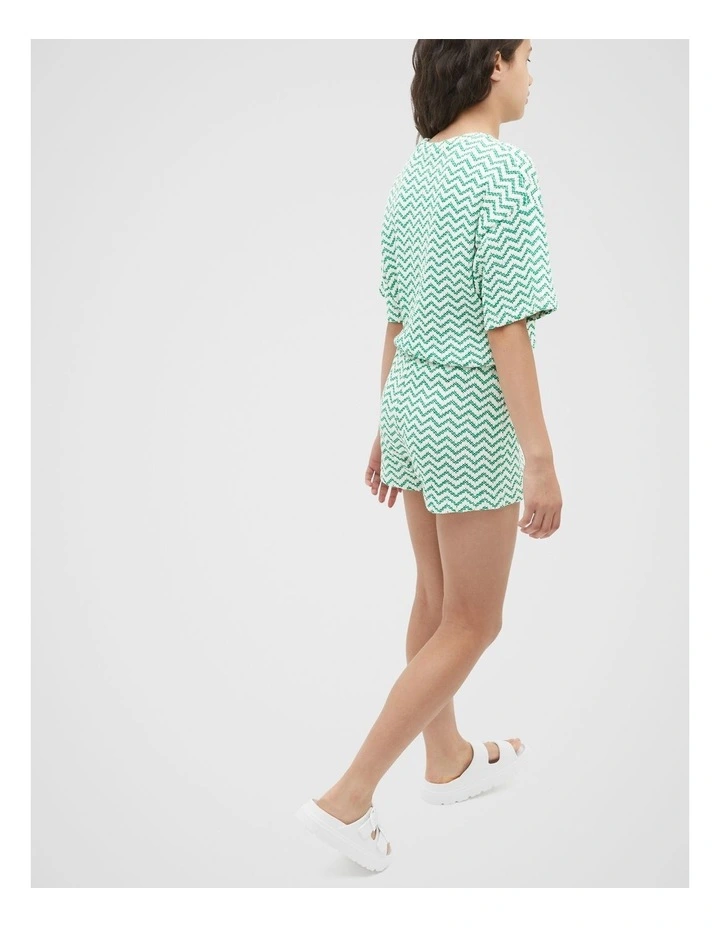 Seed Heritage Zig Zag Shorts in Jade Green | MYER