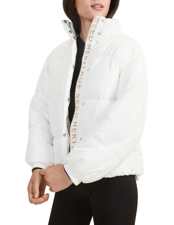 Seed Heritage Logo Puffer Jacket Cream | MYER