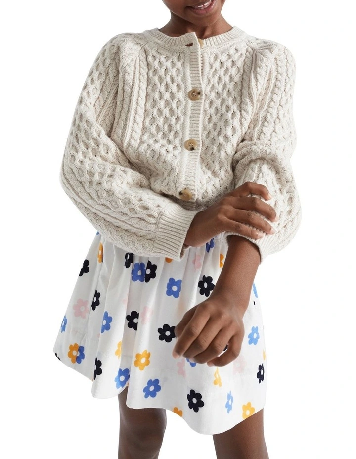 Seed Heritage Cable Knit Cardi in Oat Marle | MYER