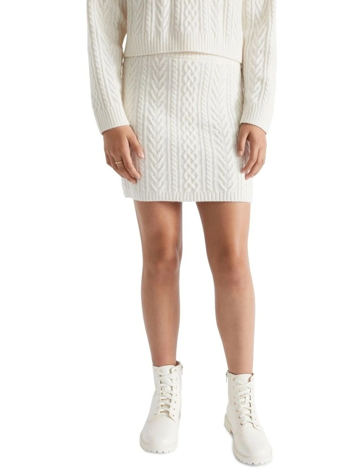 Seed Heritage Cable Knit Skirt in Vintage Cream | MYER
