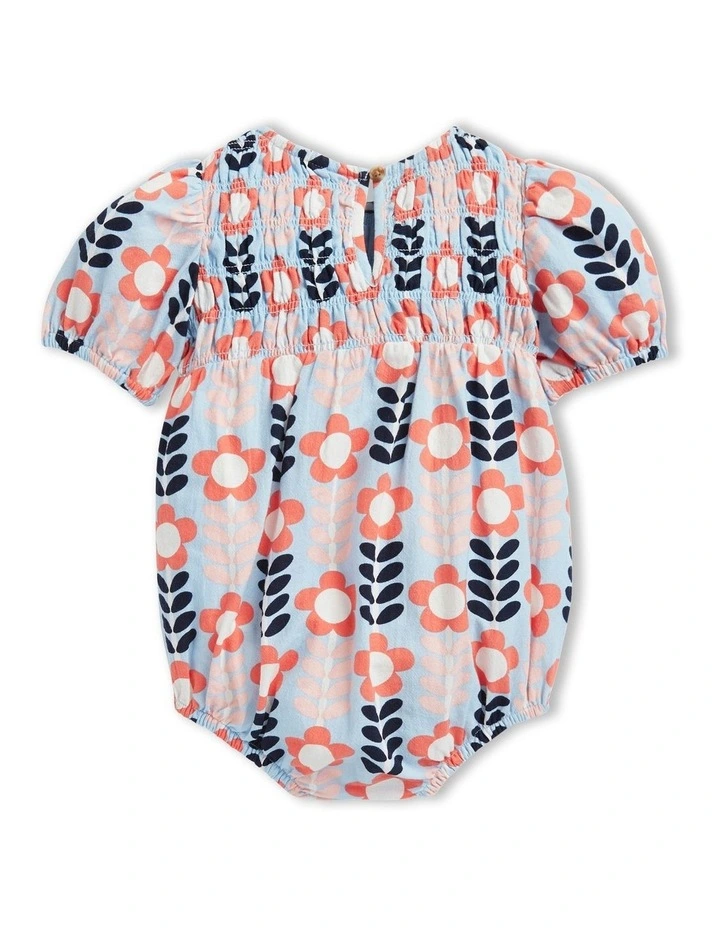 Seed Heritage Shirred Floral Romper in Pale Blue | MYER