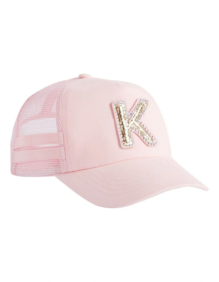 Seed Heritage Glitter Initial "K" Cap in Pink | MYER