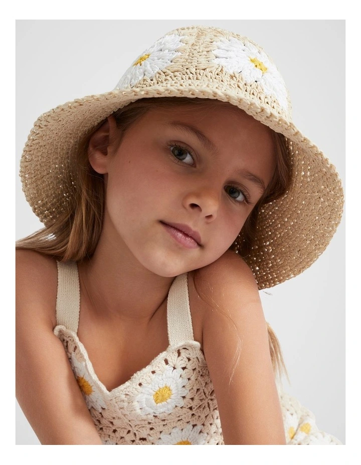 Seed Heritage Paper Straw Daisy Bucket Hat in Assorted | MYER