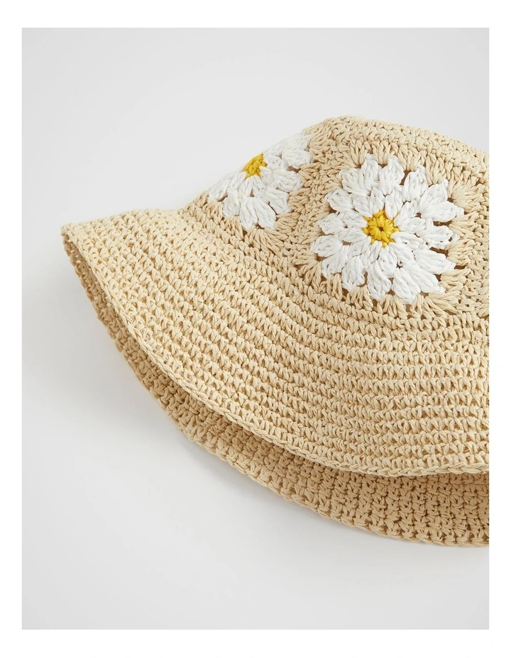 Seed Heritage Paper Straw Daisy Bucket Hat in Assorted | MYER