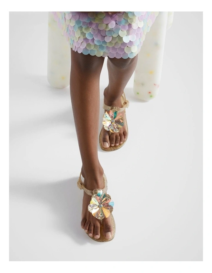 Seed Heritage Flower Jelly Sandal in Gold | MYER