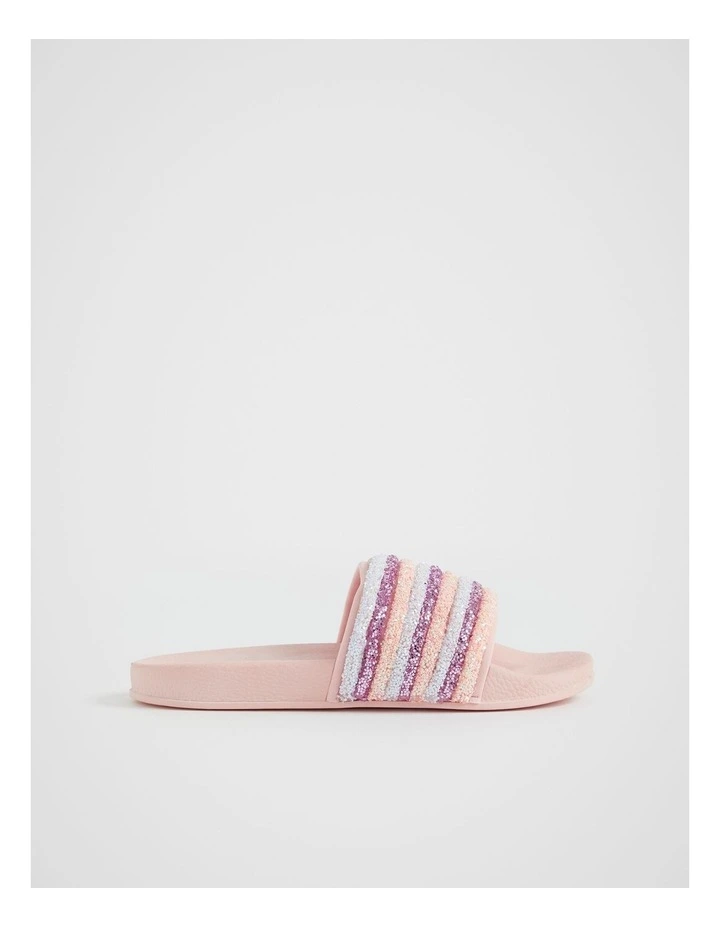 Seed Heritage Glitter Stripe Slide in Assorted | MYER