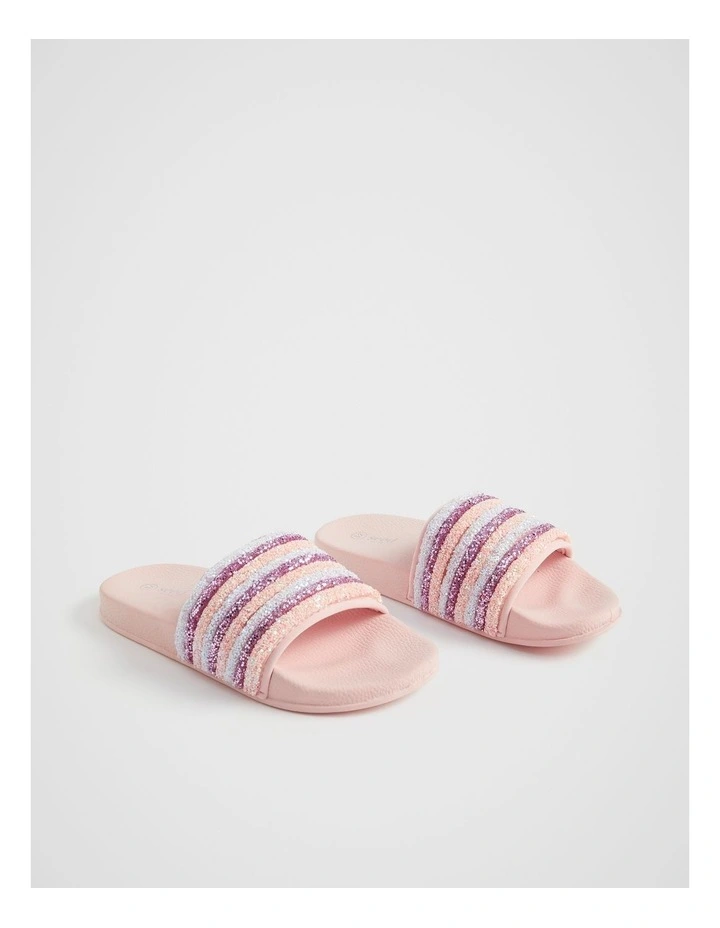 Seed Heritage Glitter Stripe Slide in Assorted | MYER