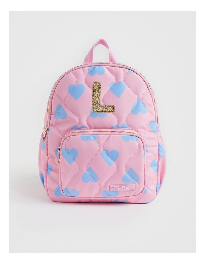 Seed Heritage Quilted Initial "L" Backpack In Pink | MYER
