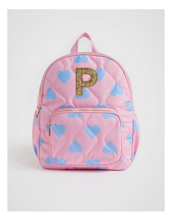 Seed Heritage Quilted Initial "P" Backpack in Pink | MYER