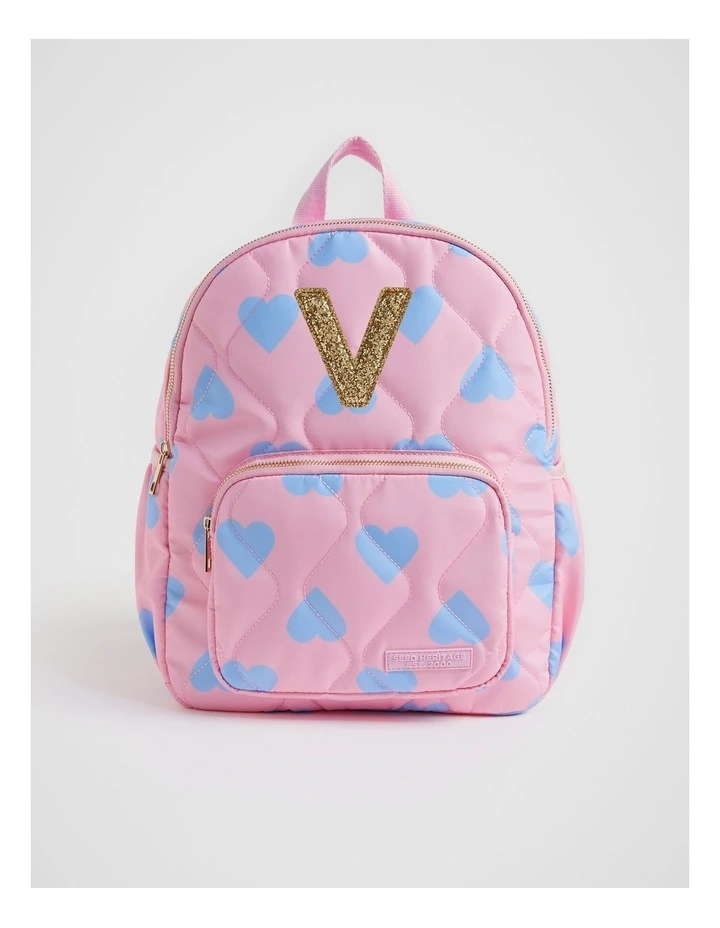 Seed Heritage Quilted Initial "V" Backpack in Pink | MYER