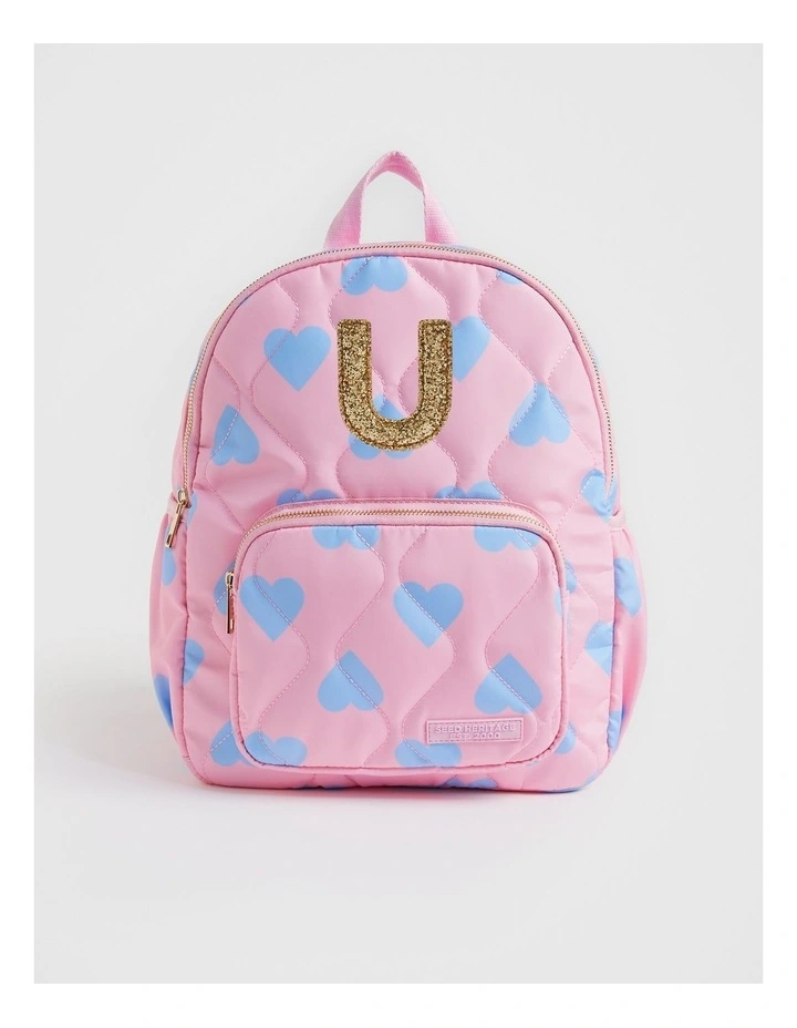 Seed Heritage Quilted Initial "U" Backpack in Pink | MYER
