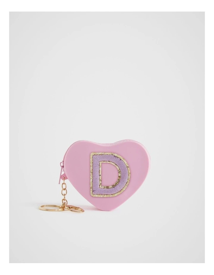 Seed Heritage Silicone Initial "D" Keyring in Pink | MYER