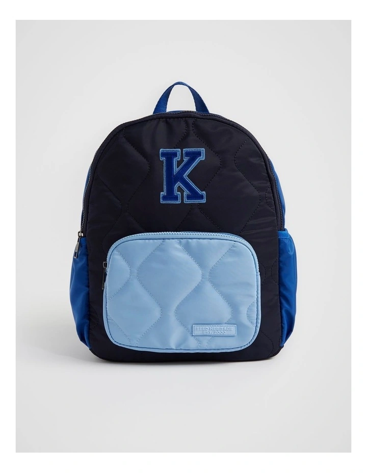 Seed Heritage Quilted Initial "K" Backpack In Navy | MYER