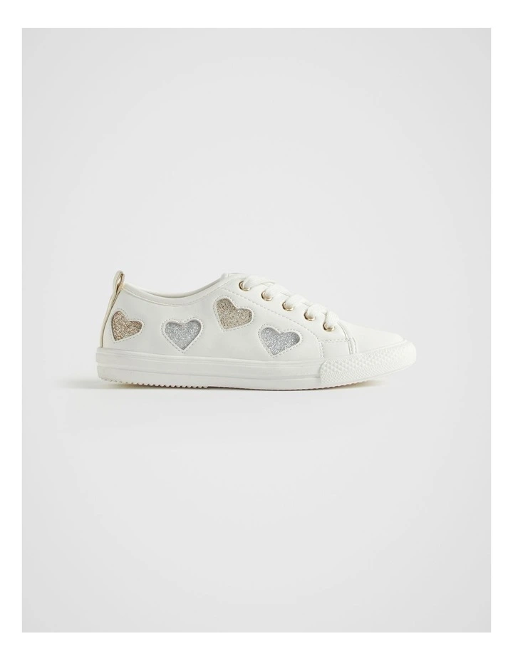 Seed Heritage Glitter Heart Sneaker in White | MYER