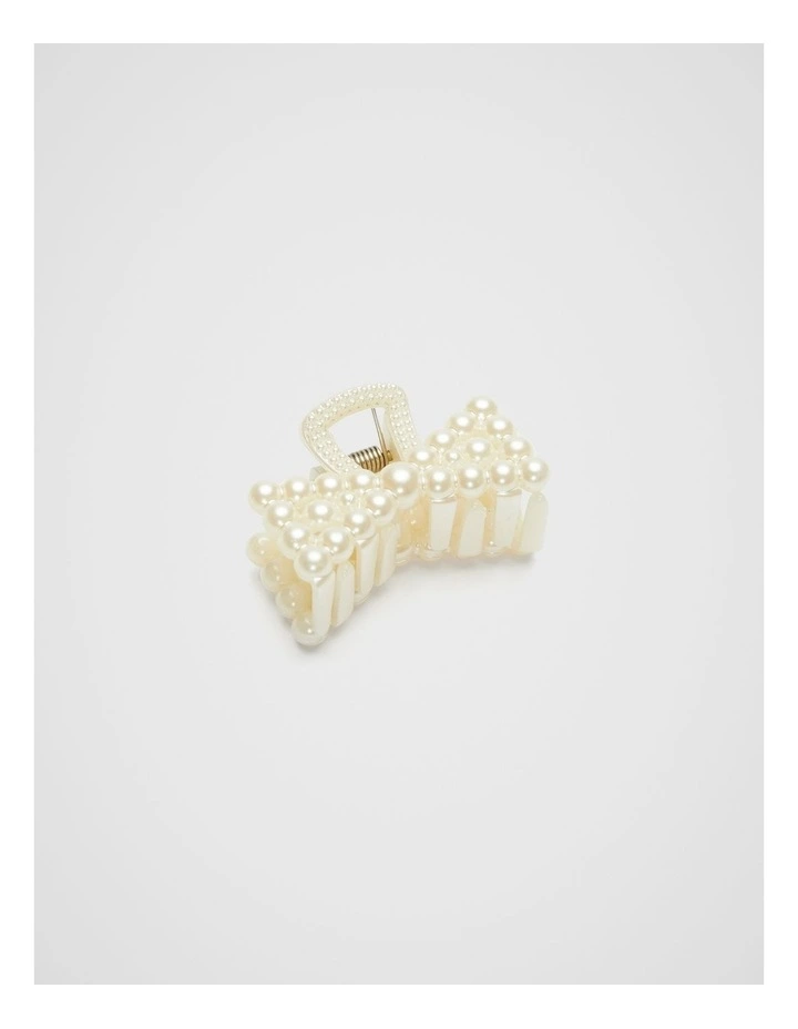Seed Heritage Pearl Bow Claw Clip In Cream | MYER