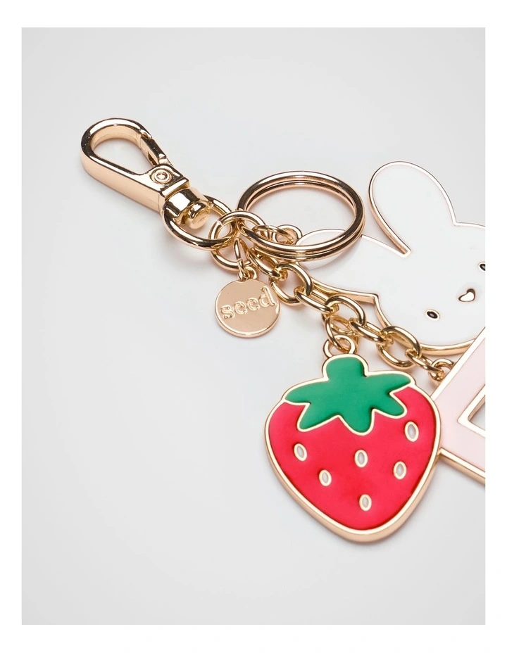 Seed Heritage Bunny Initial Charm Keyring in Multi | MYER