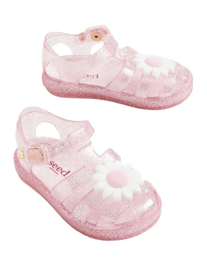 Seed Heritage Glitter Daisy Jelly Sandals in Pink | MYER