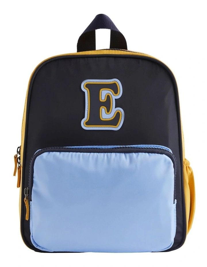 Seed Heritage Colour Block Initial "E" Backpack in Multi | MYER