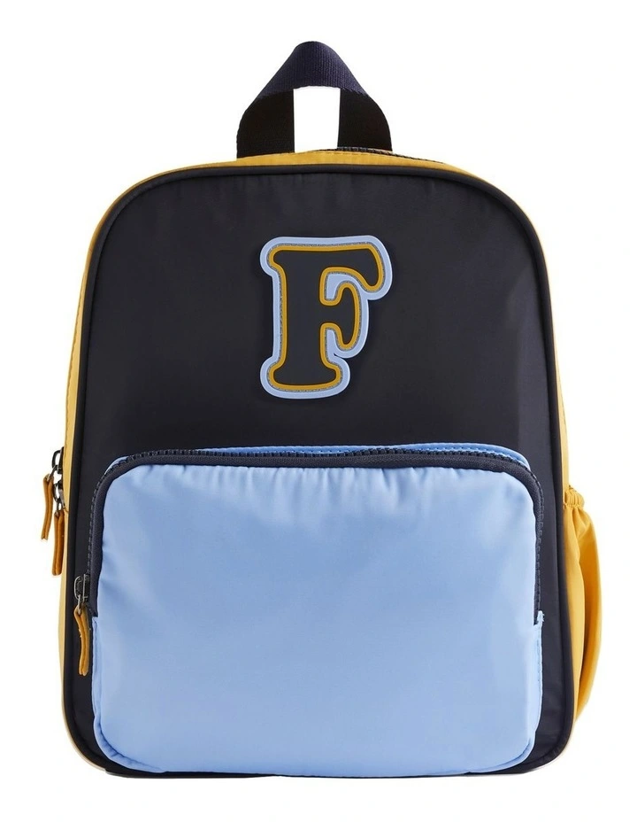 Seed Heritage Colour Block Initial "F" Backpack in Multi | MYER